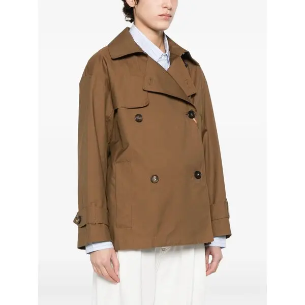 Max Mara Double-breasted Cotton Blend Jacket - Brown