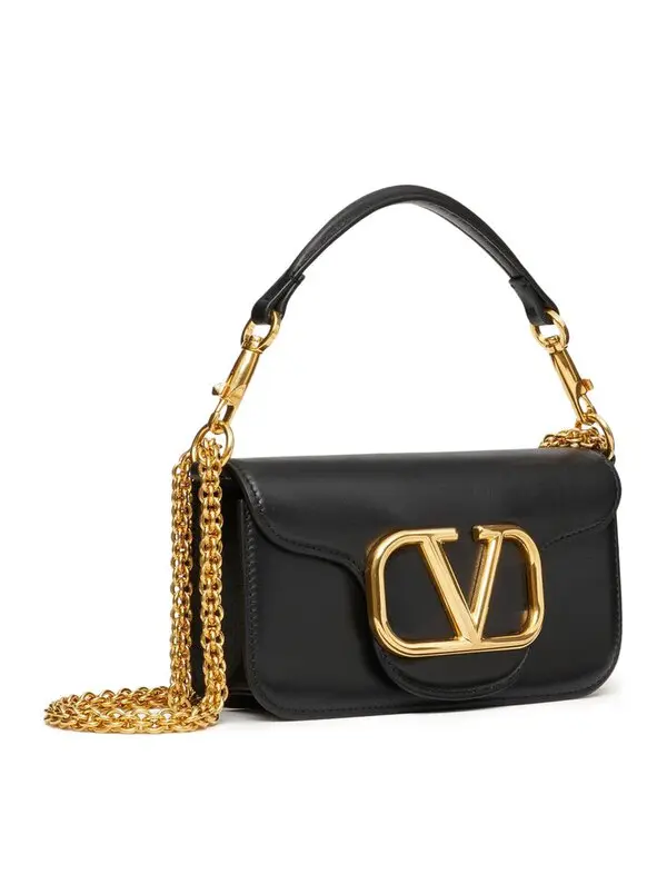 Valentino Garavani Small Locò Shoulder Bag In Calfskin - Black
