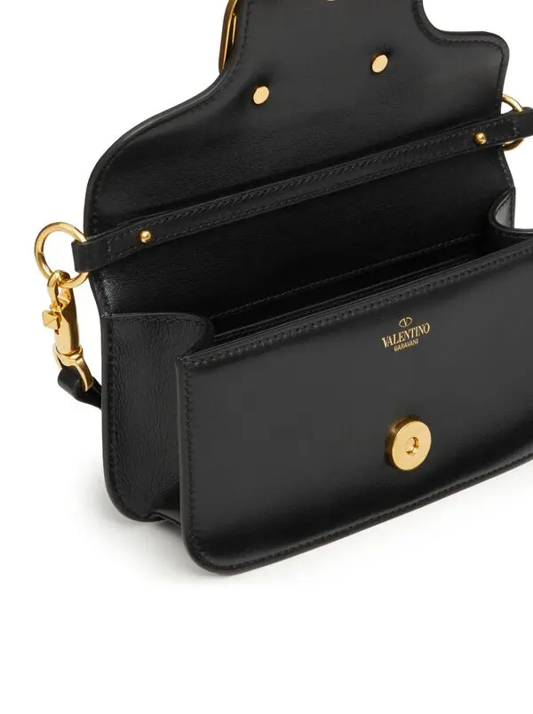 Valentino Garavani Small Locò Shoulder Bag In Calfskin - Black