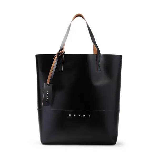 Marni Cow Leather Tote Bag - Black