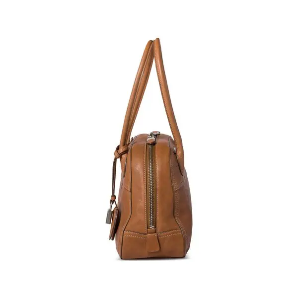 Miu Miu Suede Top Handle Bag With Embossed Logo And Padlock Detail