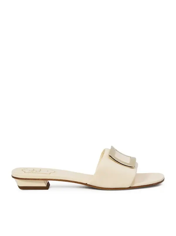 ROGER VIVIER Padded Leather Mules With Square Buckle