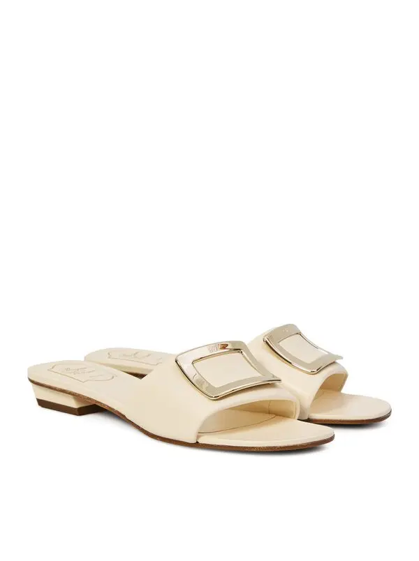 ROGER VIVIER Padded Leather Mules With Square Buckle