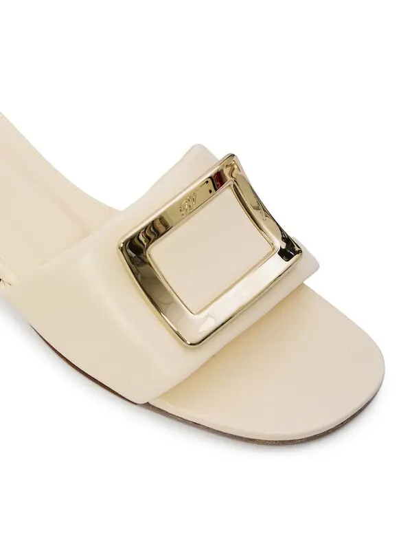ROGER VIVIER Padded Leather Mules With Square Buckle