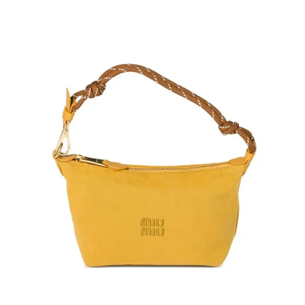 Miu Miu Embroidered Logo Top Zip Tote Bag With Wristlet