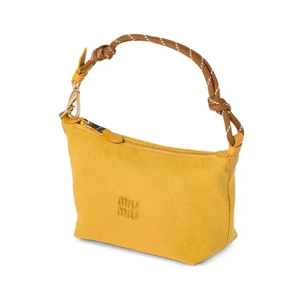 Miu Miu Embroidered Logo Top Zip Tote Bag With Wristlet