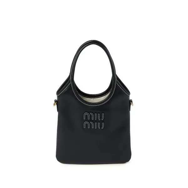 Miu Miu Embroidered Logo Top Zip Tote Bag With Wristlet - Multicolor