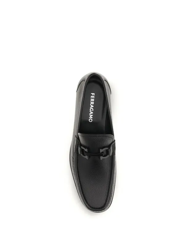 FERRAGAMO Gancini Buckle Loafers - Black