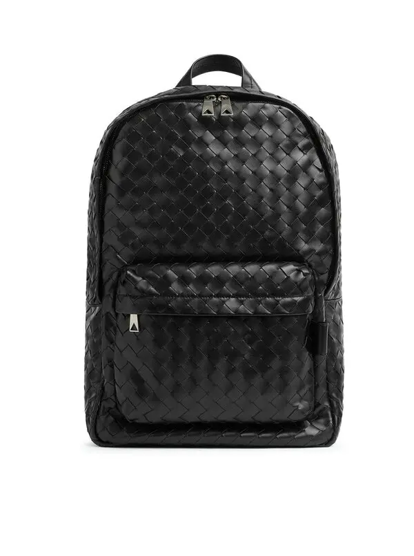 Bottega Veneta Intrecciato Leather Backpack - Black