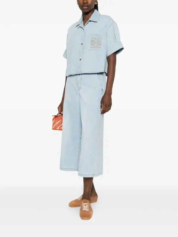 Loewe Cropped Wide Leg Jeans - Multicolor