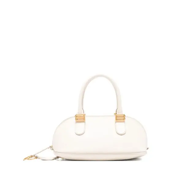 Balenciaga Leather Tote Bag With Gold-tone B-logo Hardware - Cream