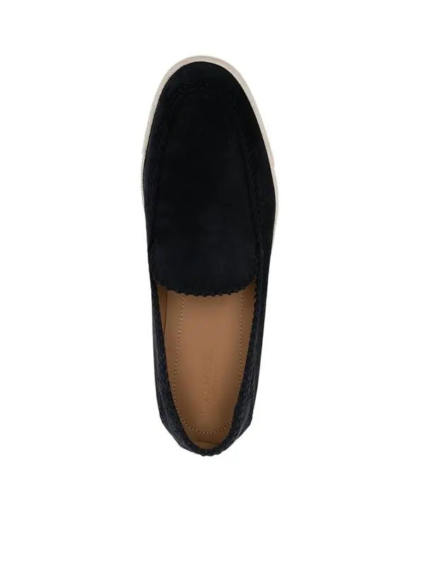 Giorgio Armani Suede Slip-on Loafers - Blue
