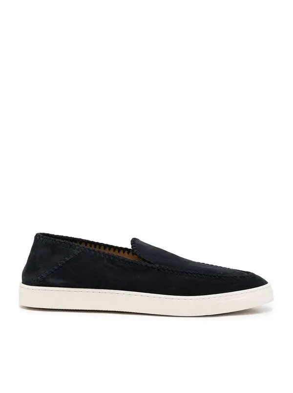 Giorgio Armani Suede Slip-on Loafers - Blue