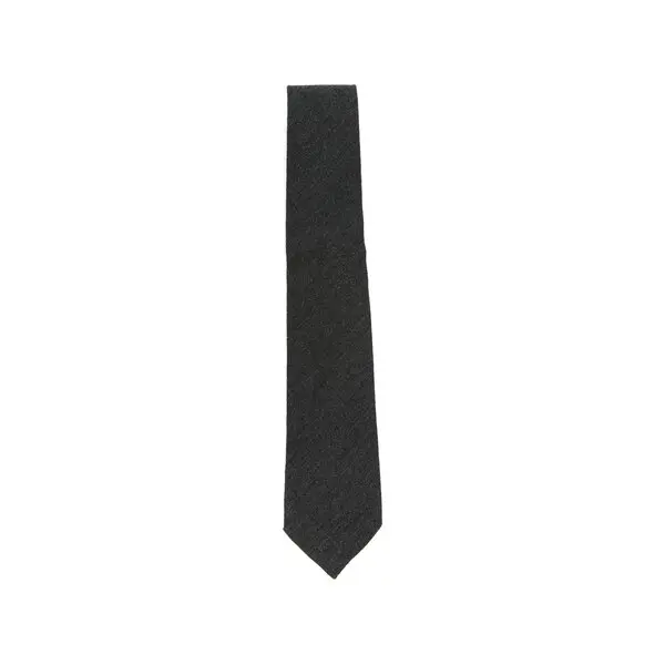 Tagliatore Charcoal Grey Textured Neck Tie - Gray