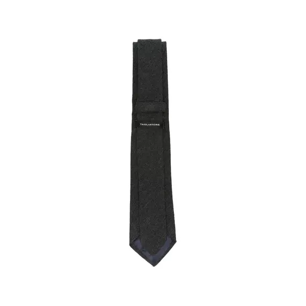 Tagliatore Charcoal Grey Textured Neck Tie - Gray