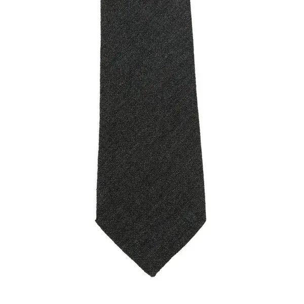 Tagliatore Charcoal Grey Textured Neck Tie - Gray