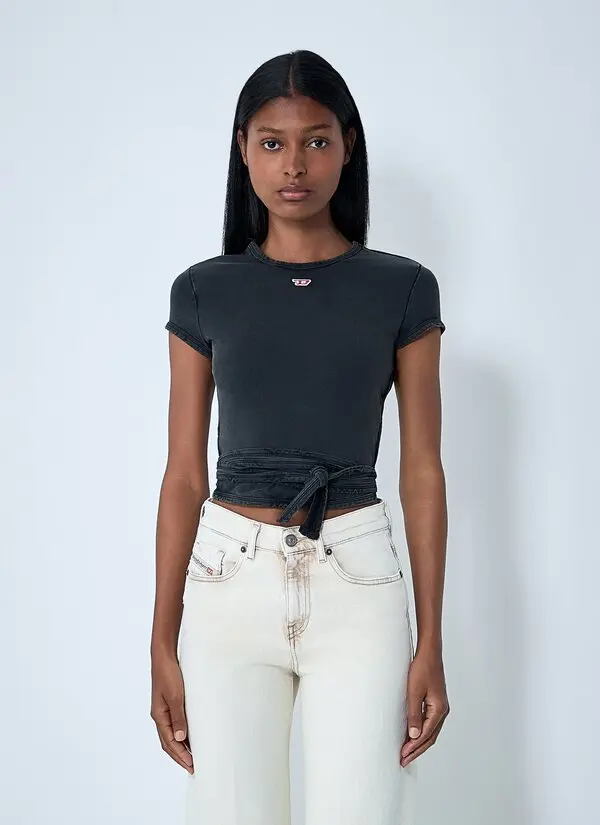 DIESEL® T-bunny Logo Motif Cotton Jersey Top - Multicolor