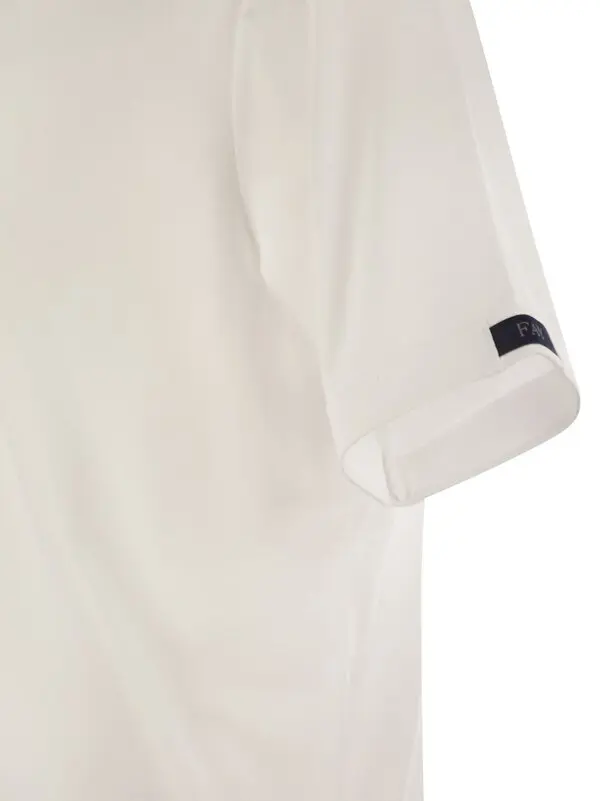 FAY Short-sleeved Cotton Polo Shirt - White