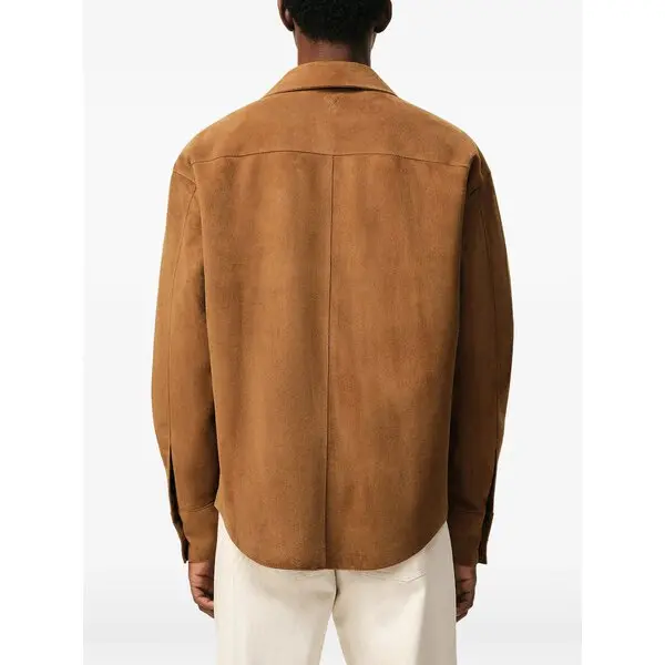AMI Paris Caramel Goat Suede Jacket - Brown