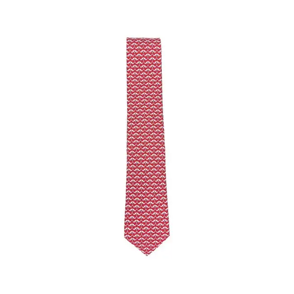 FERRAGAMO Silk Fox Pattern Neck Tie