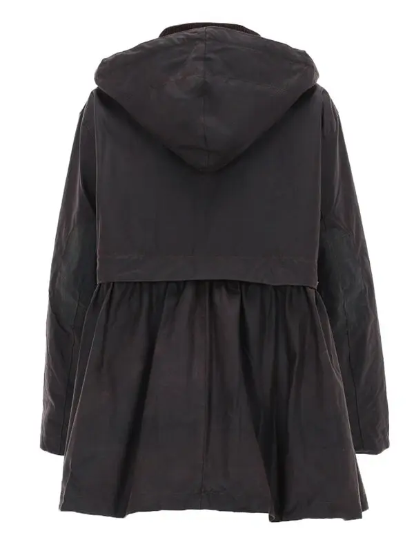 BARBOUR X GANNI Waxed Cotton Parka With Hood - Brown