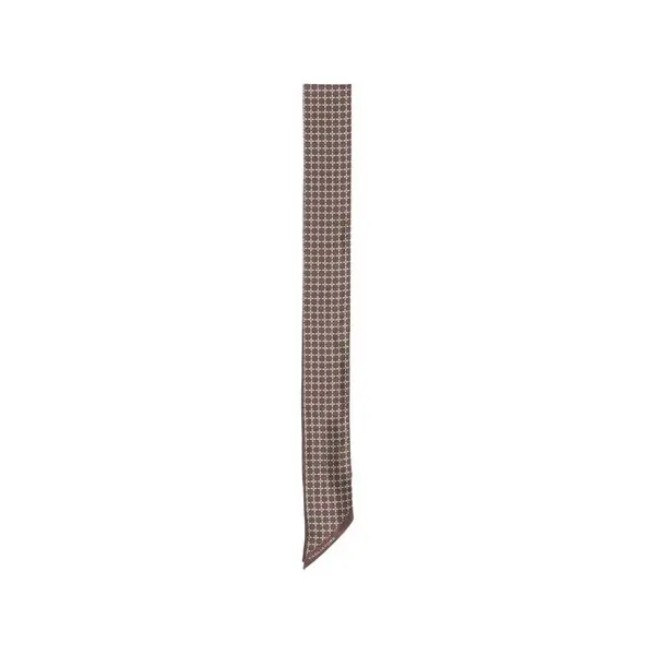 Tagliatore Silk Scarf With Geometric Print - Brown