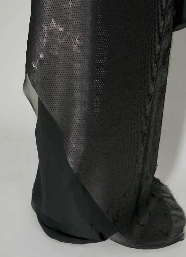 Rick Owens Long Sequin Embellished Silk Bandeau Top