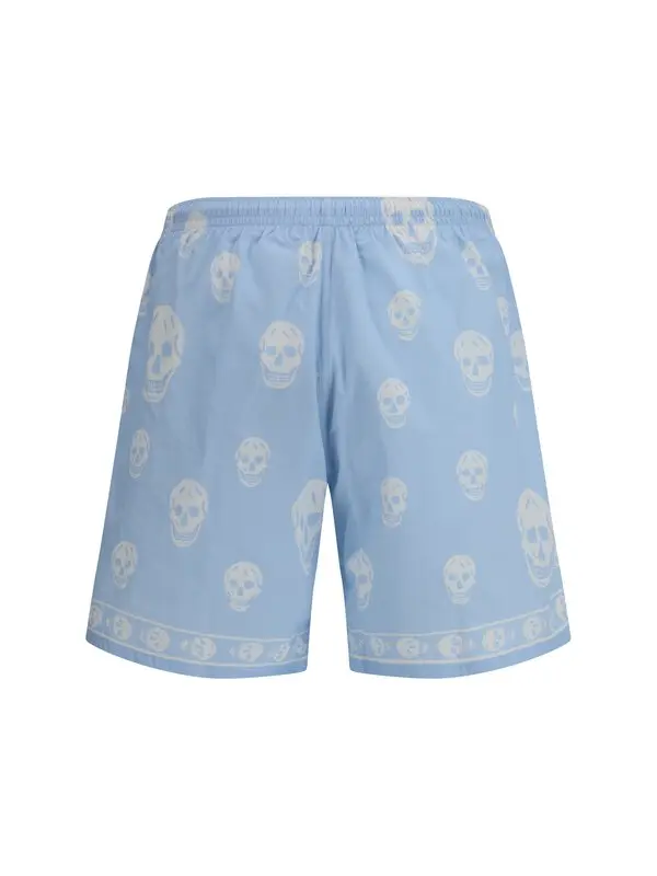 Alexander McQueen Skull-print Swim Shorts - Blue