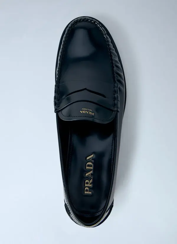 Prada Brushed Leather Loafers