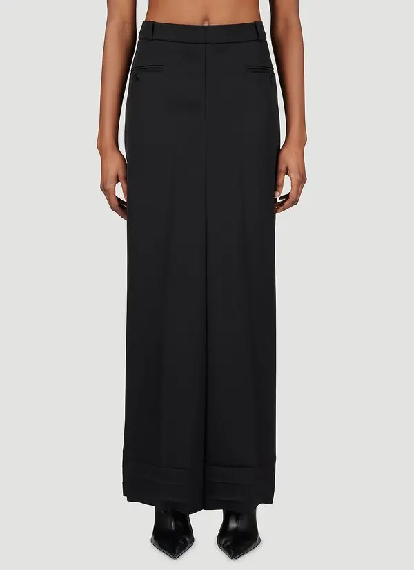 Balenciaga Wool-crepe Maxi Skirt With Rear Split - Black
