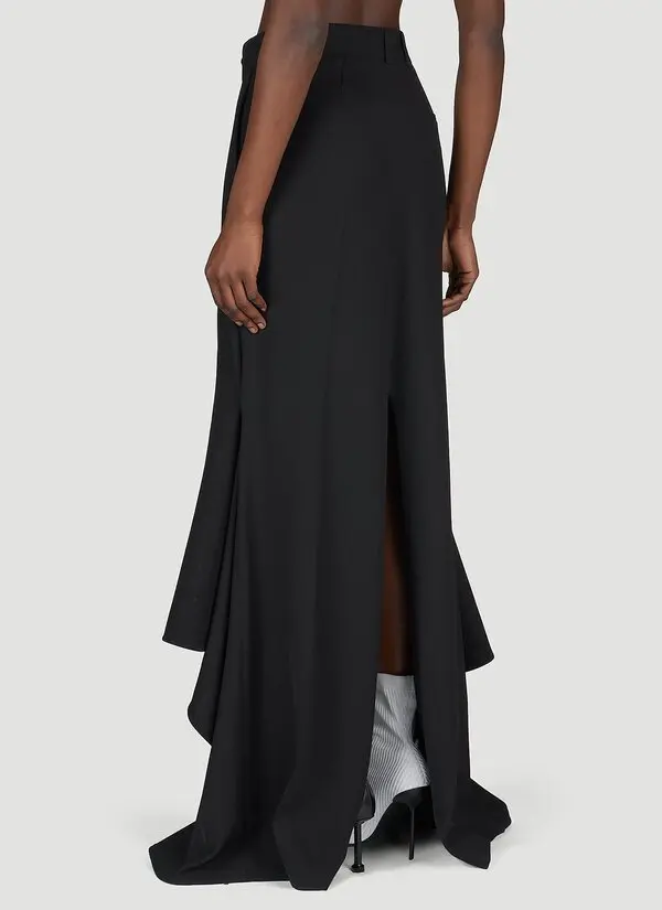 Balenciaga Godet Draped Midi Skirt