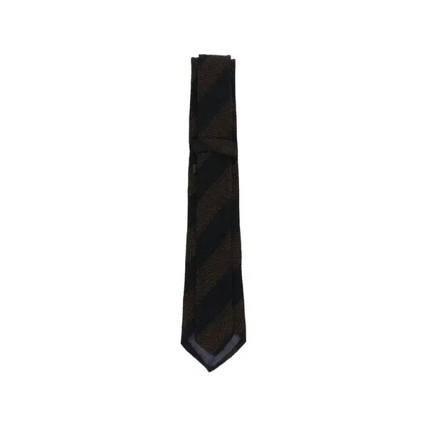 Tagliatore Dark Brown Diagonal Stripe Neck Tie