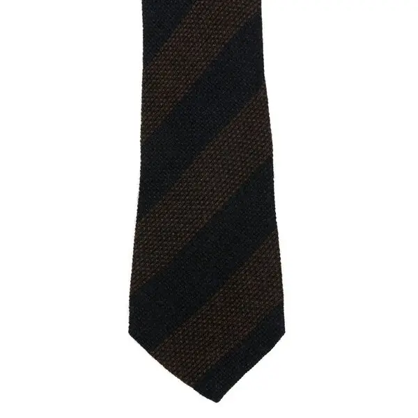 Tagliatore Dark Brown Diagonal Stripe Neck Tie