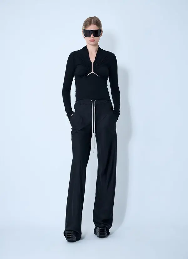 Rick Owens Allanah Long Sleeve Top With Cut-out Detail - Black