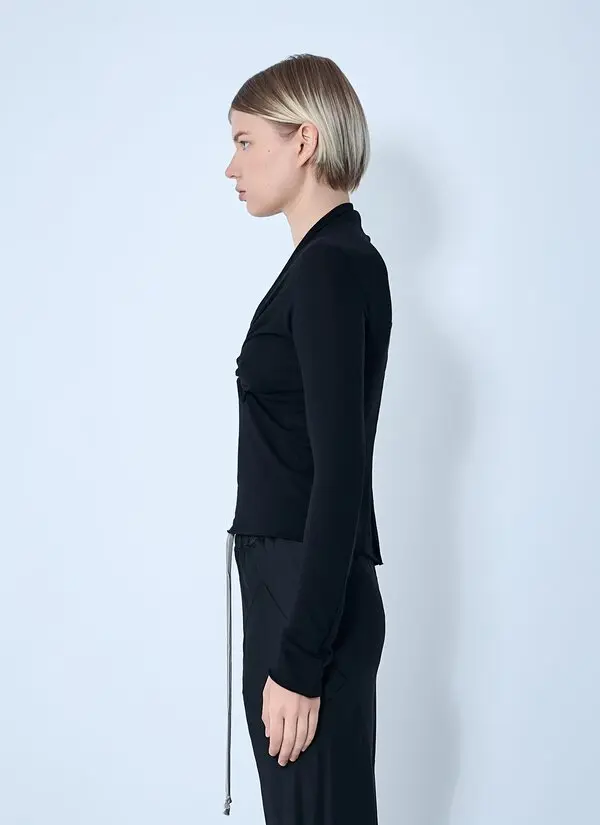 Rick Owens Allanah Long Sleeve Top With Cut-out Detail - Black