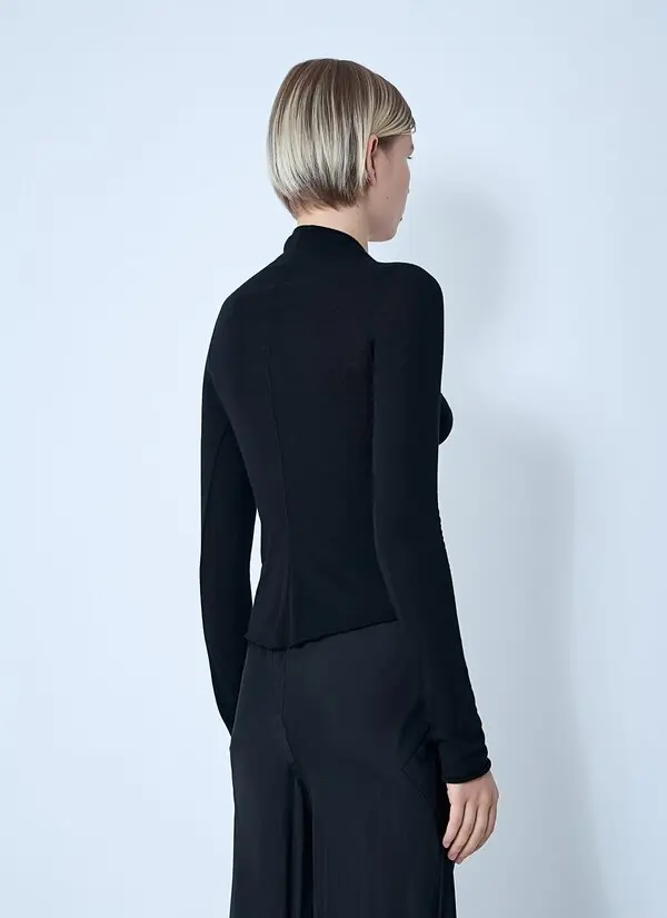 Rick Owens Allanah Long Sleeve Top With Cut-out Detail - Black