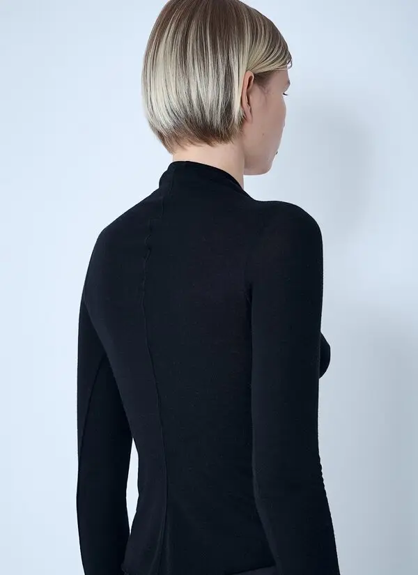 Rick Owens Allanah Long Sleeve Top With Cut-out Detail - Black
