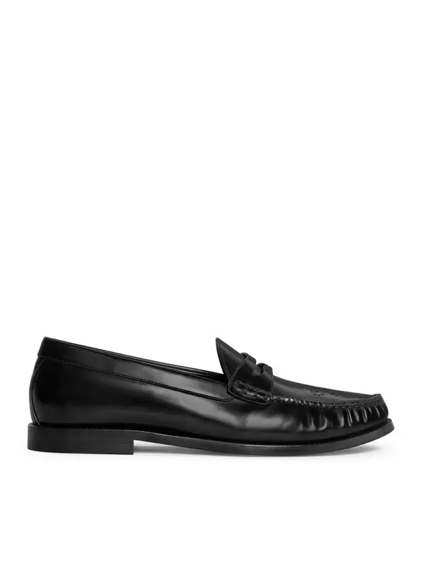 Celine Vivienne Shiny Bull Leather Loafer - Black