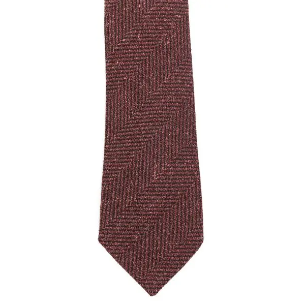 Tagliatore Burgundy Herringbone Neck Tie
