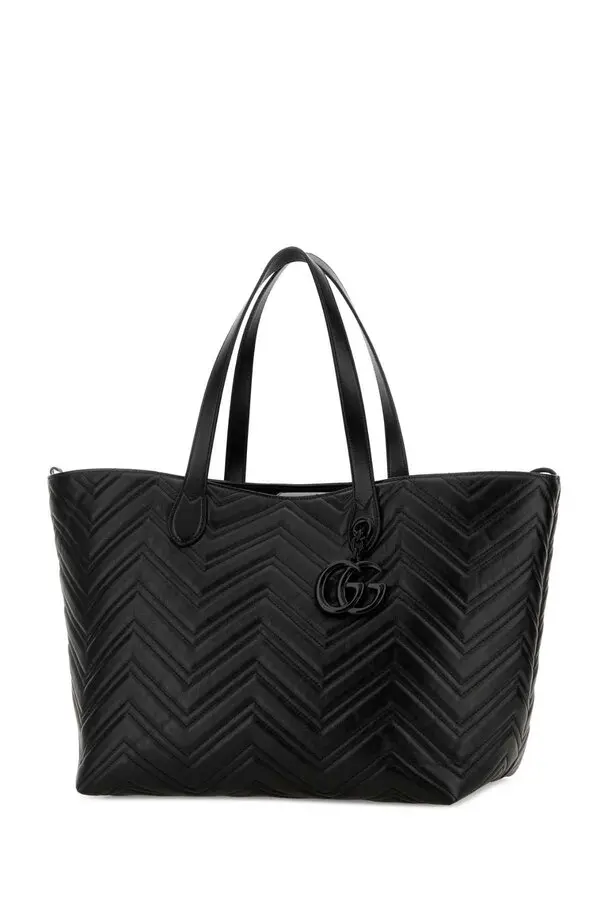 Gucci Leather Large Gg Marmont Shopping Bag