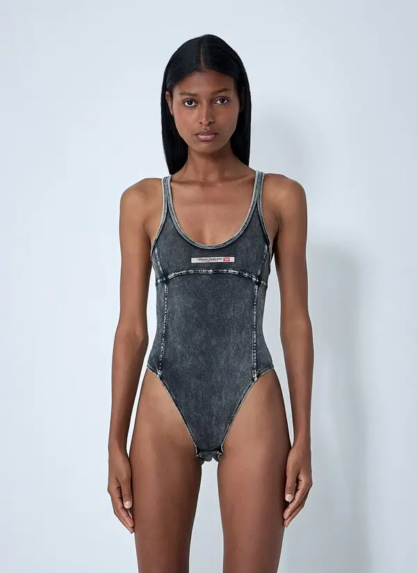 DIESEL® Phoebe Denim Bodysuit - Black