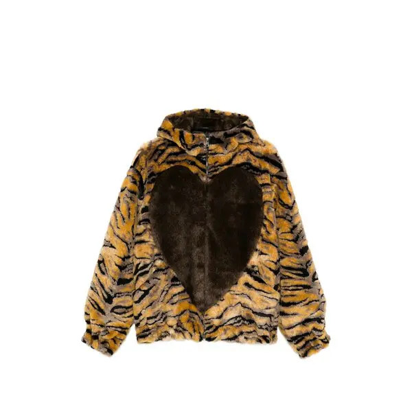 Kenzo Hooded Jacket With Tiger Print And Heart Detail