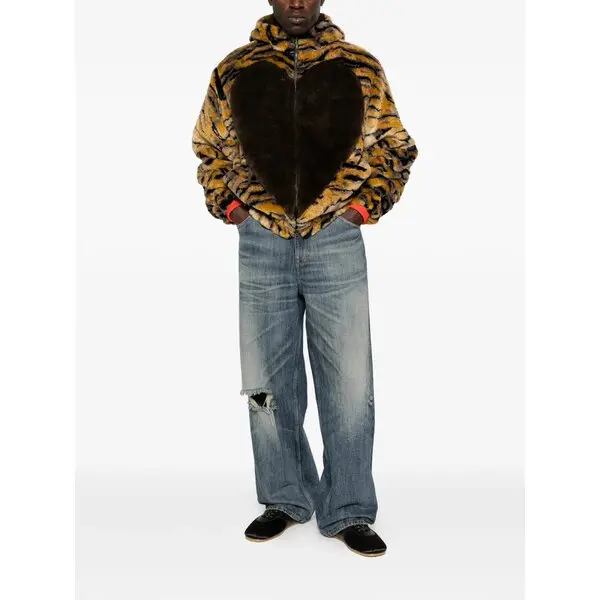 Kenzo Hooded Jacket With Tiger Print And Heart Detail