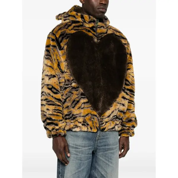 Kenzo Hooded Jacket With Tiger Print And Heart Detail