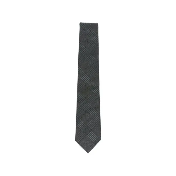 Tagliatore Dark Grey Prince Of Wales Check Neck Tie - Gray