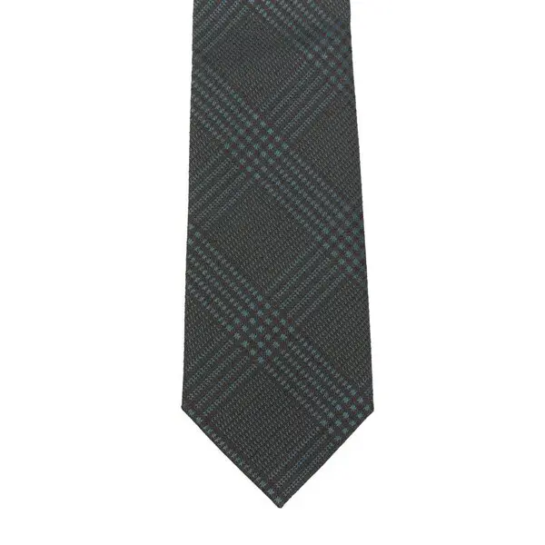 Tagliatore Dark Grey Prince Of Wales Check Neck Tie - Gray