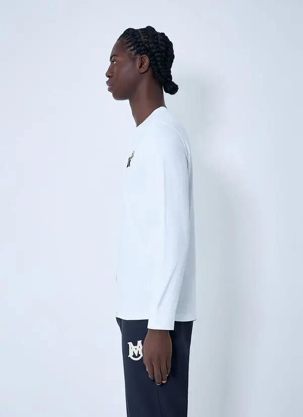 Moncler Long Sleeve Cotton T-shirt With Logo Motif