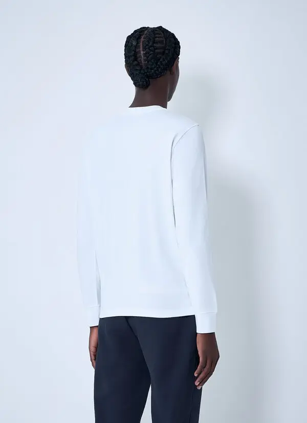 Moncler Long Sleeve Cotton T-shirt With Logo Motif