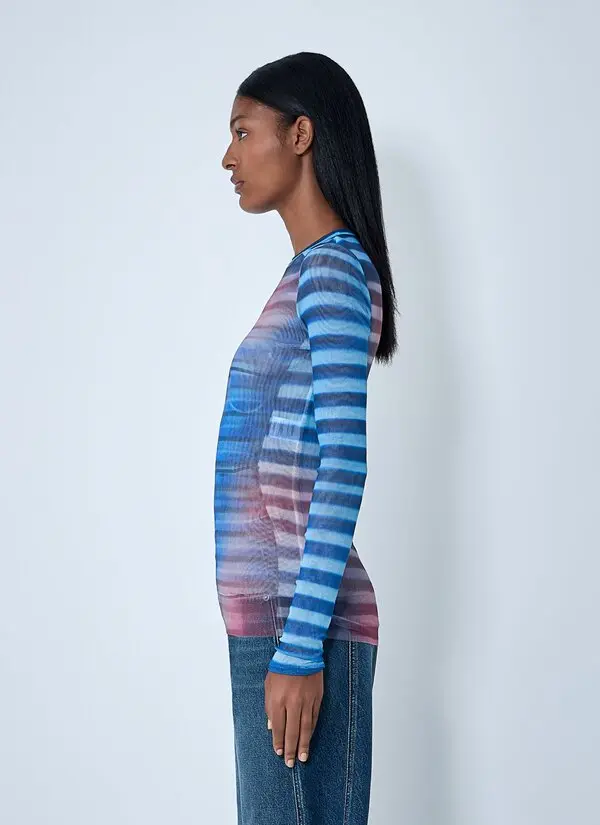 JEAN PAUL GAULTIER Air Mesh Top - Blue