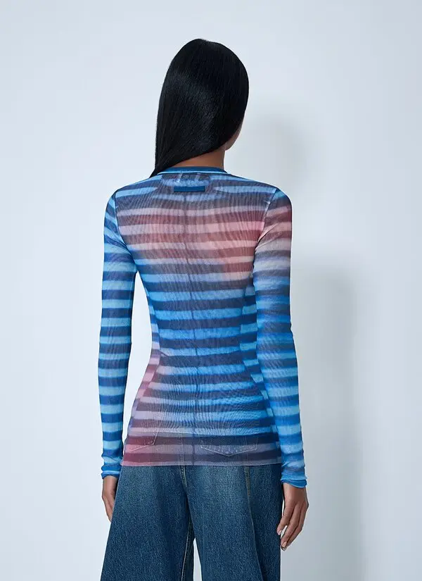 JEAN PAUL GAULTIER Air Mesh Top - Blue